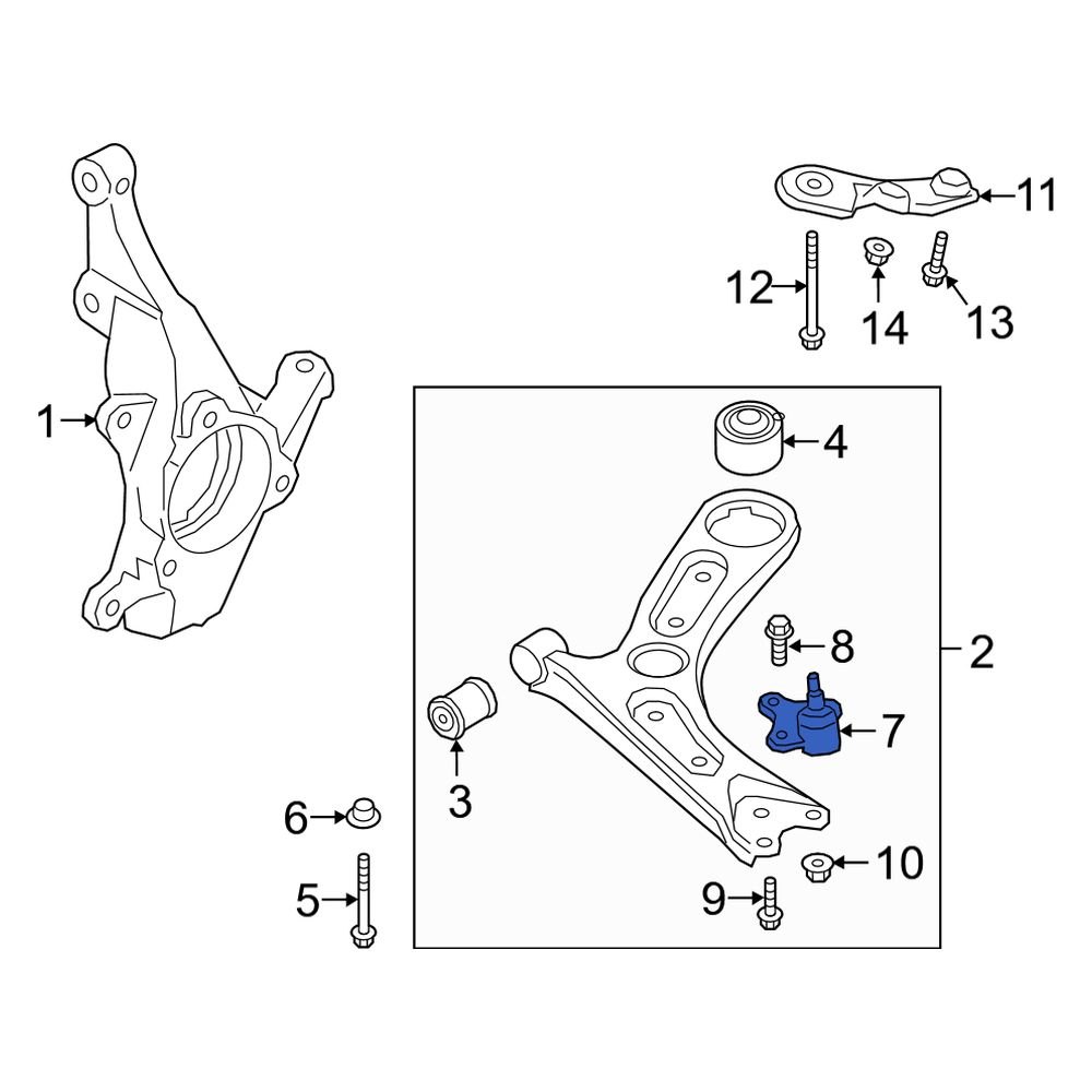 Kia OE 54530F2000 - Front Left Suspension Ball Joint