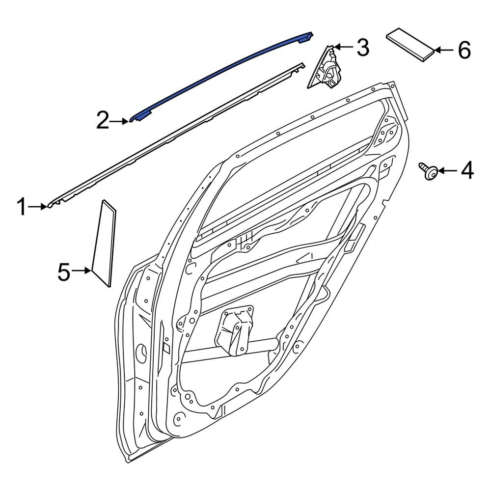 Kia OE 82860M6000 - Front Right Door Reveal Molding