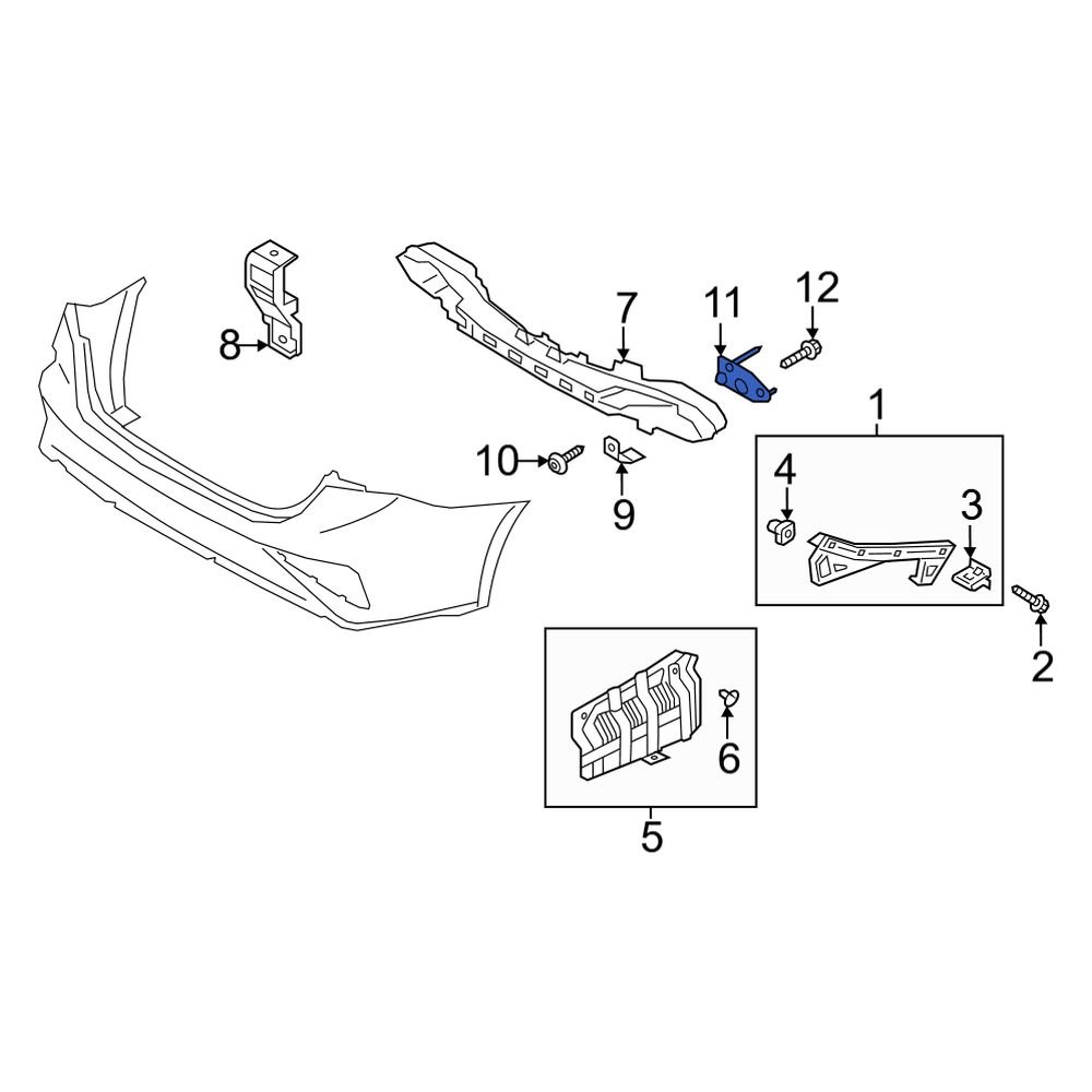 Kia OE 86642M7000 - Rear Right Bumper Impact Bar Bracket
