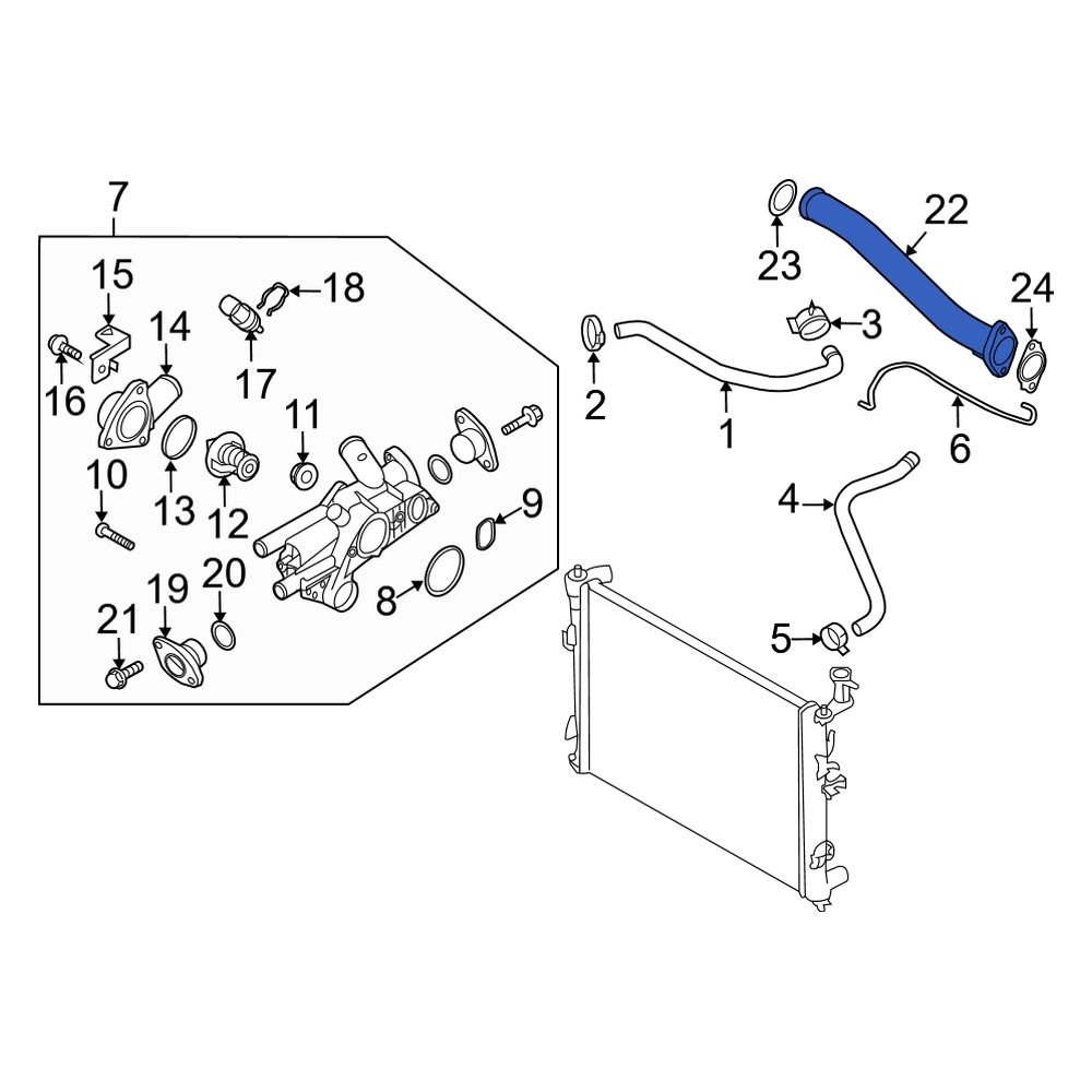 Kia OE 2546025002 - Engine Coolant Pipe
