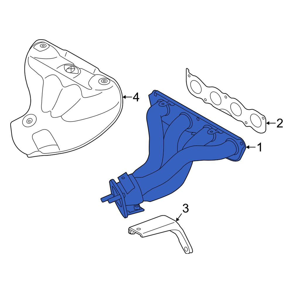 Kia OE 285102E000 - Catalytic Converter with Integrated Exhaust Manifold