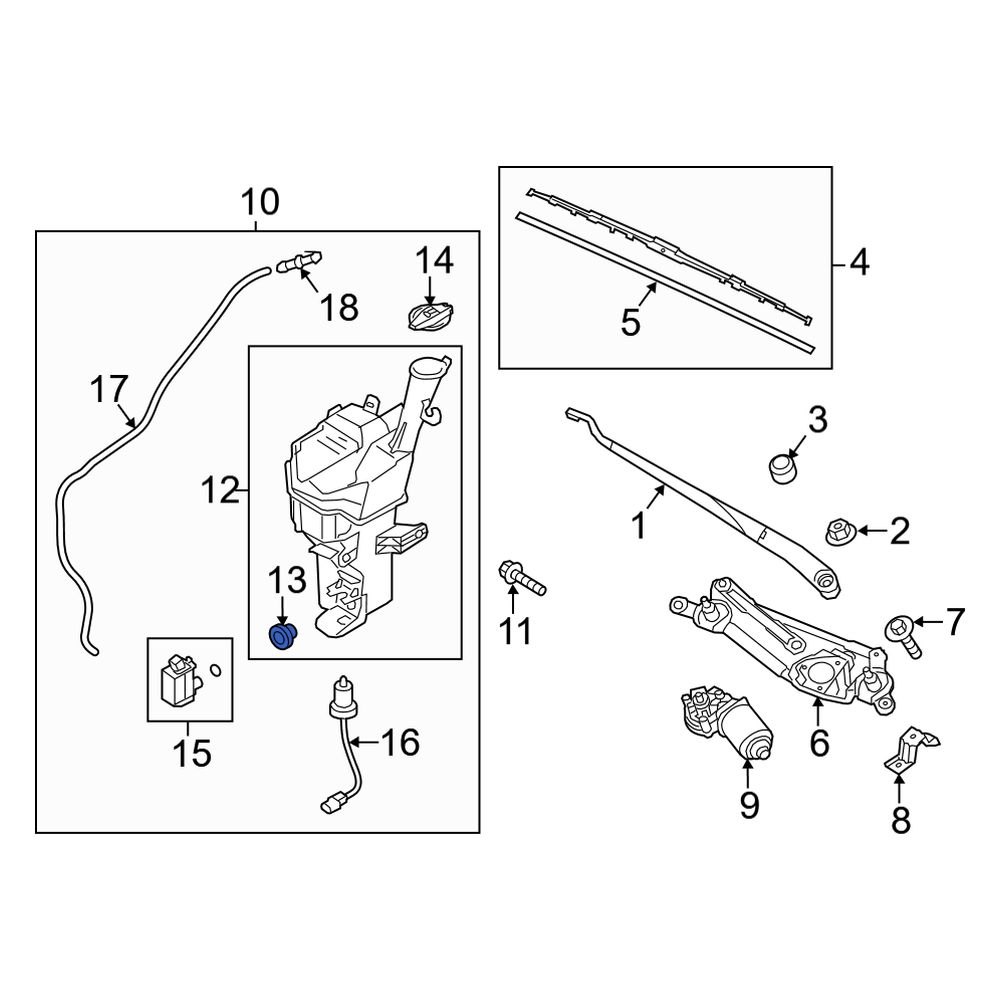 Kia OE 9862214200 - Windshield Washer Pump Grommet