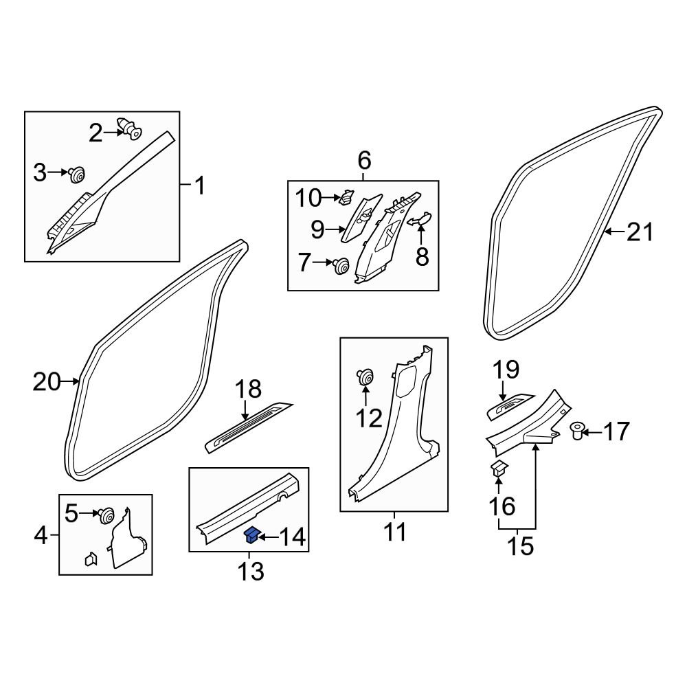 Kia OE 858393X000 - Kick Panel Retainer