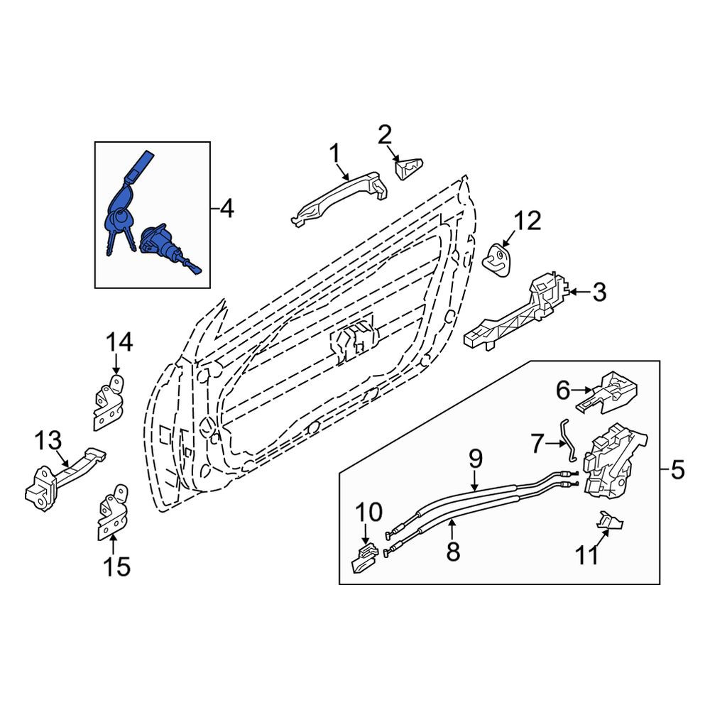 Kia OE 81970A7A00 - Front Left Door Lock Cylinder