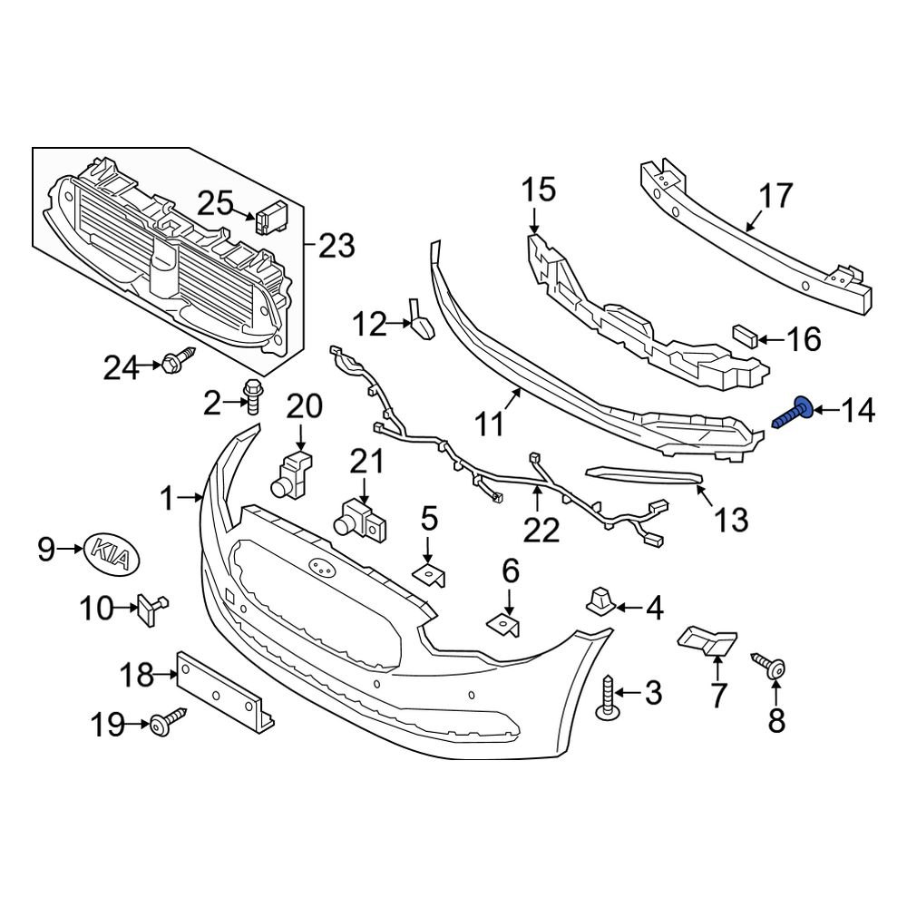 Kia OE 1249304147E - Rocker Panel Molding Bolt