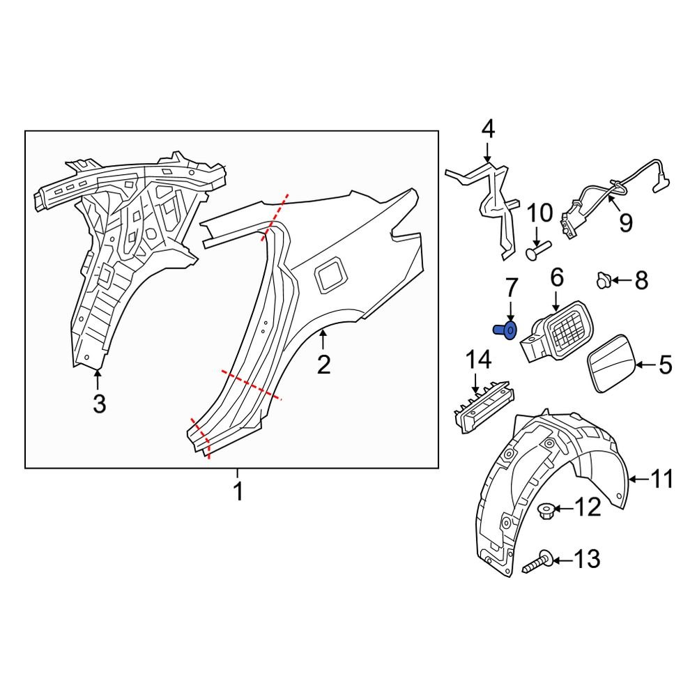 Kia OE 8615737000 - Fuel Filler Housing Clip