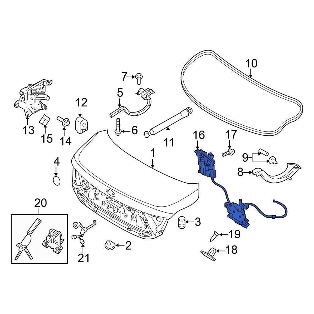 Kia OE 812303T010 - Rear Deck Lid Latch