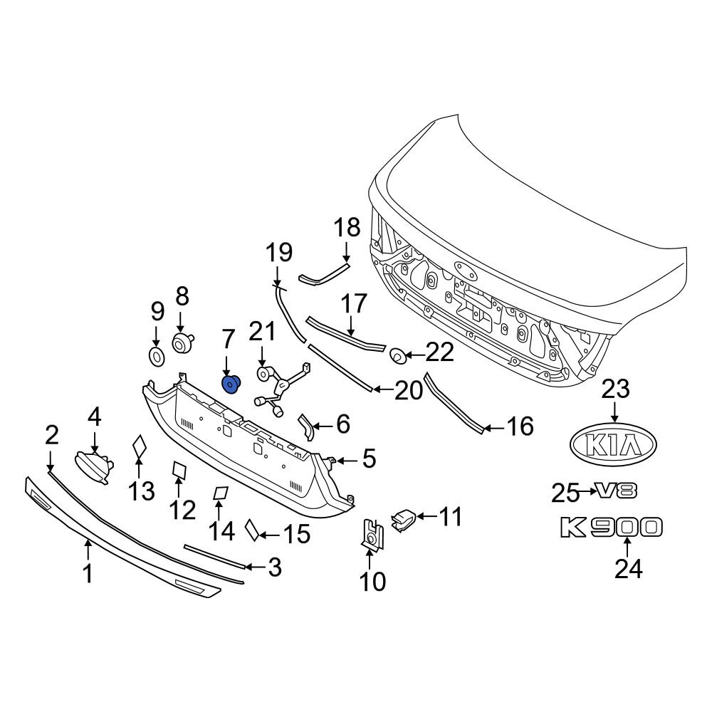 Kia OE 924153M000 - Back Up Light Assembly Nut