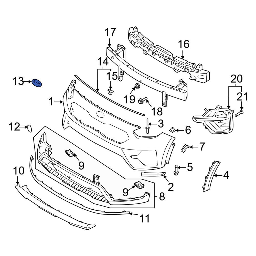 Kia OE 86300G5500 - Front Bumper Cover Emblem
