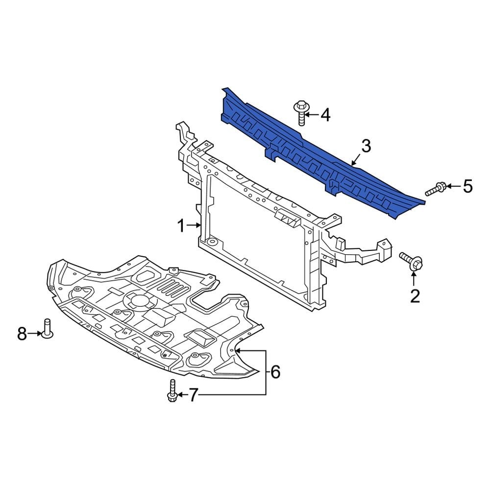 Kia OE 86360G5000 - Front Radiator Support Access Cover
