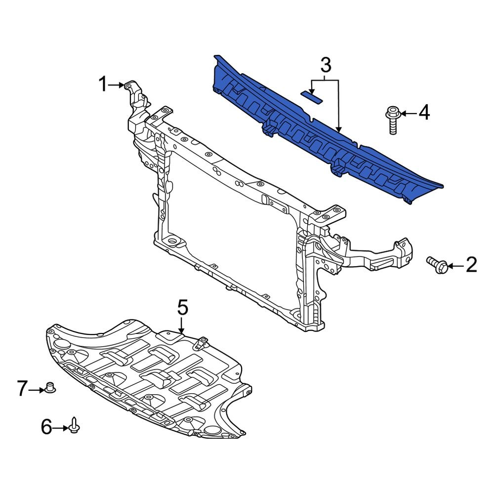 Kia OE 86360G5000 - Front Radiator Support Access Cover