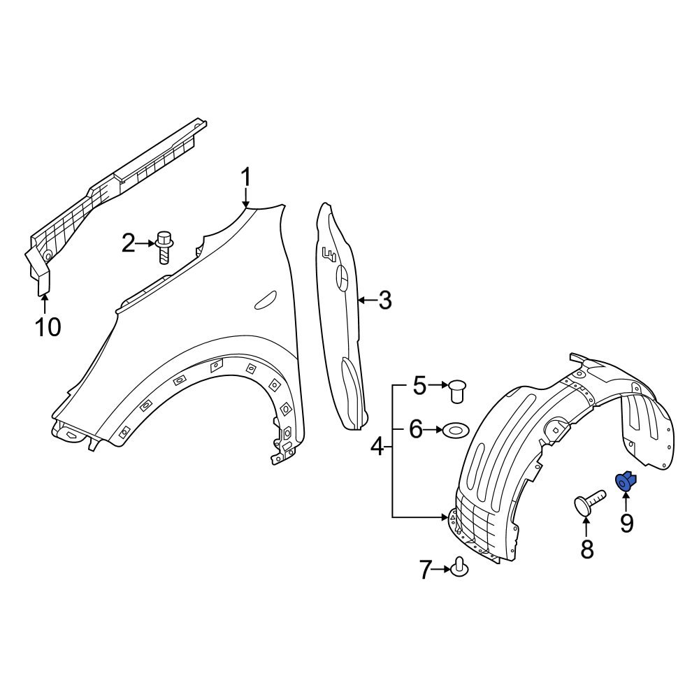 Kia OE 8684822000 - Mud Flap Nut