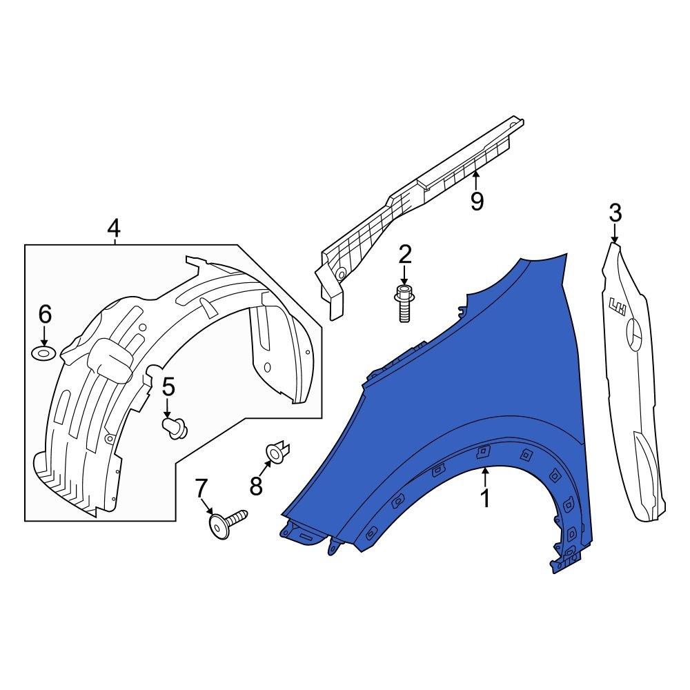 Kia OE 66311G5000 - Front Left Fender