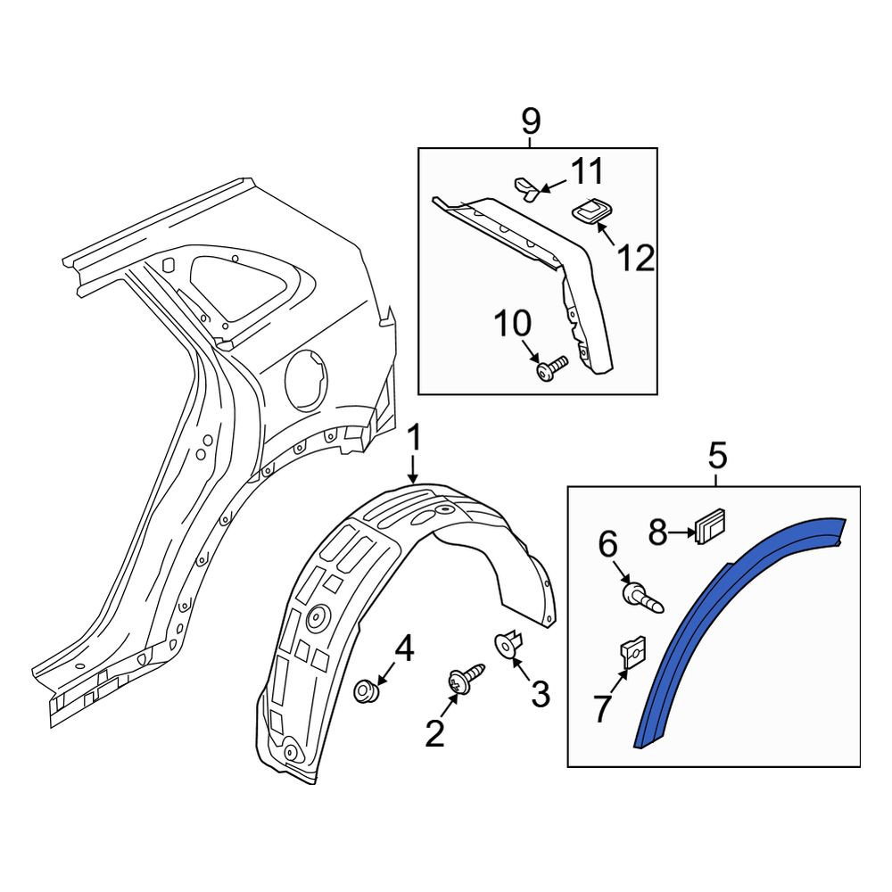 Kia OE 87742G5000 - Rear Right Wheel Arch Molding