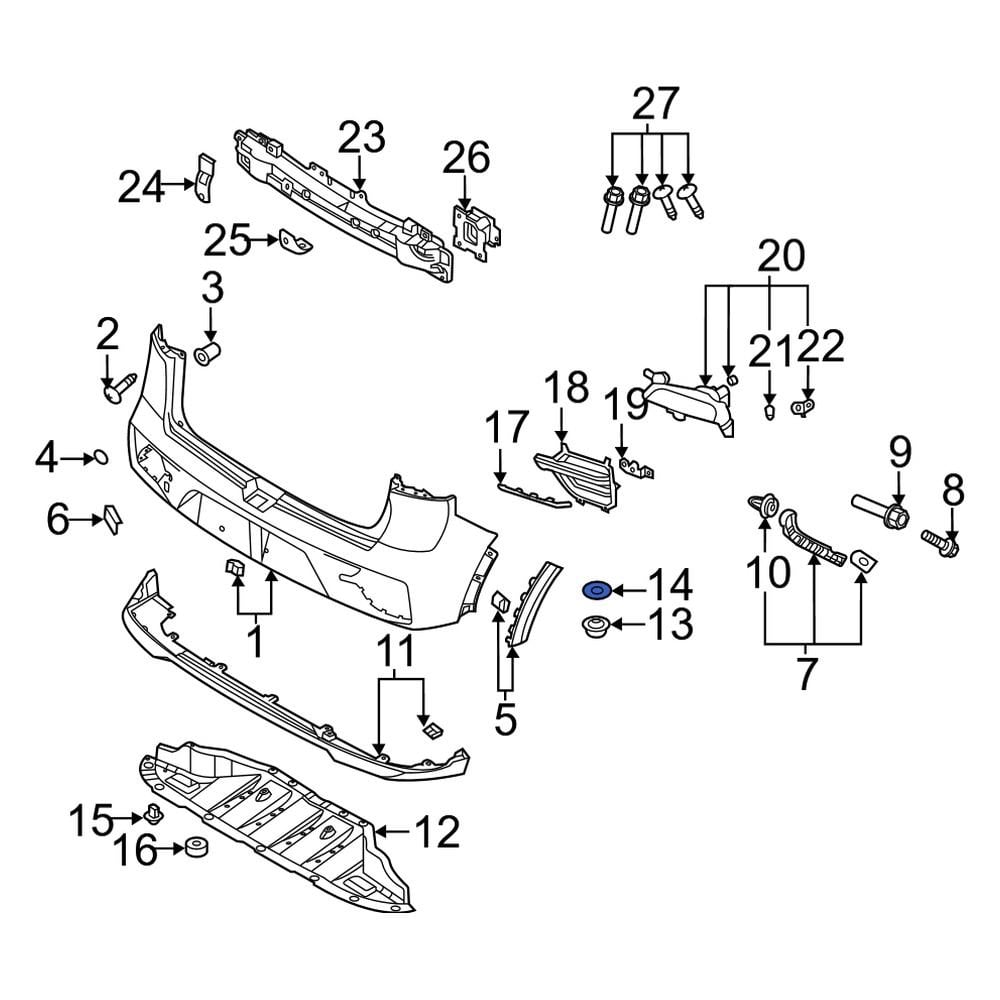 Kia OE 84220B2000 - Bumper Cover Heat Shield Clip