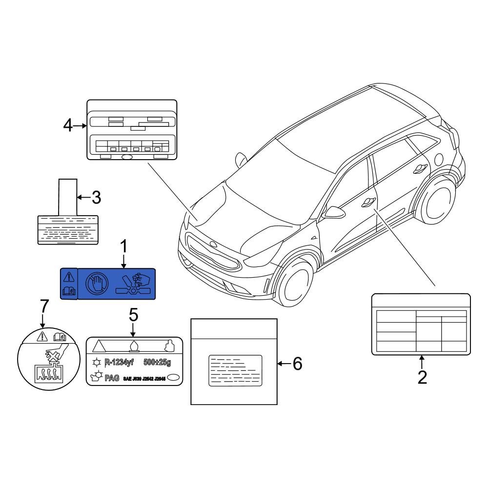 Kia OE 25388B1000 - Caution Label