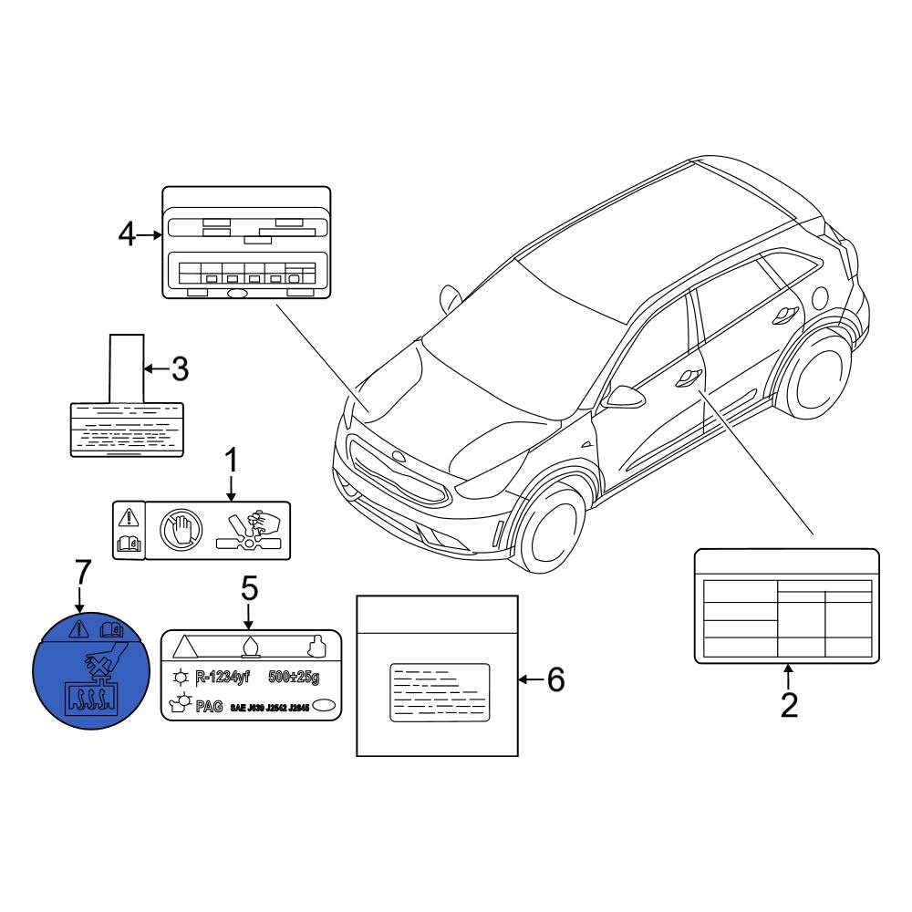 Kia OE 25328B1000 - Caution Label