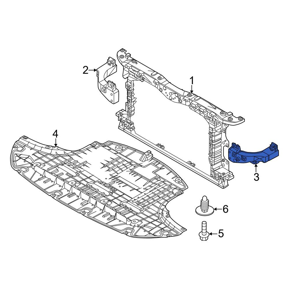Kia OE 64117AT000 - Front Left Radiator Support Panel Reinforcement