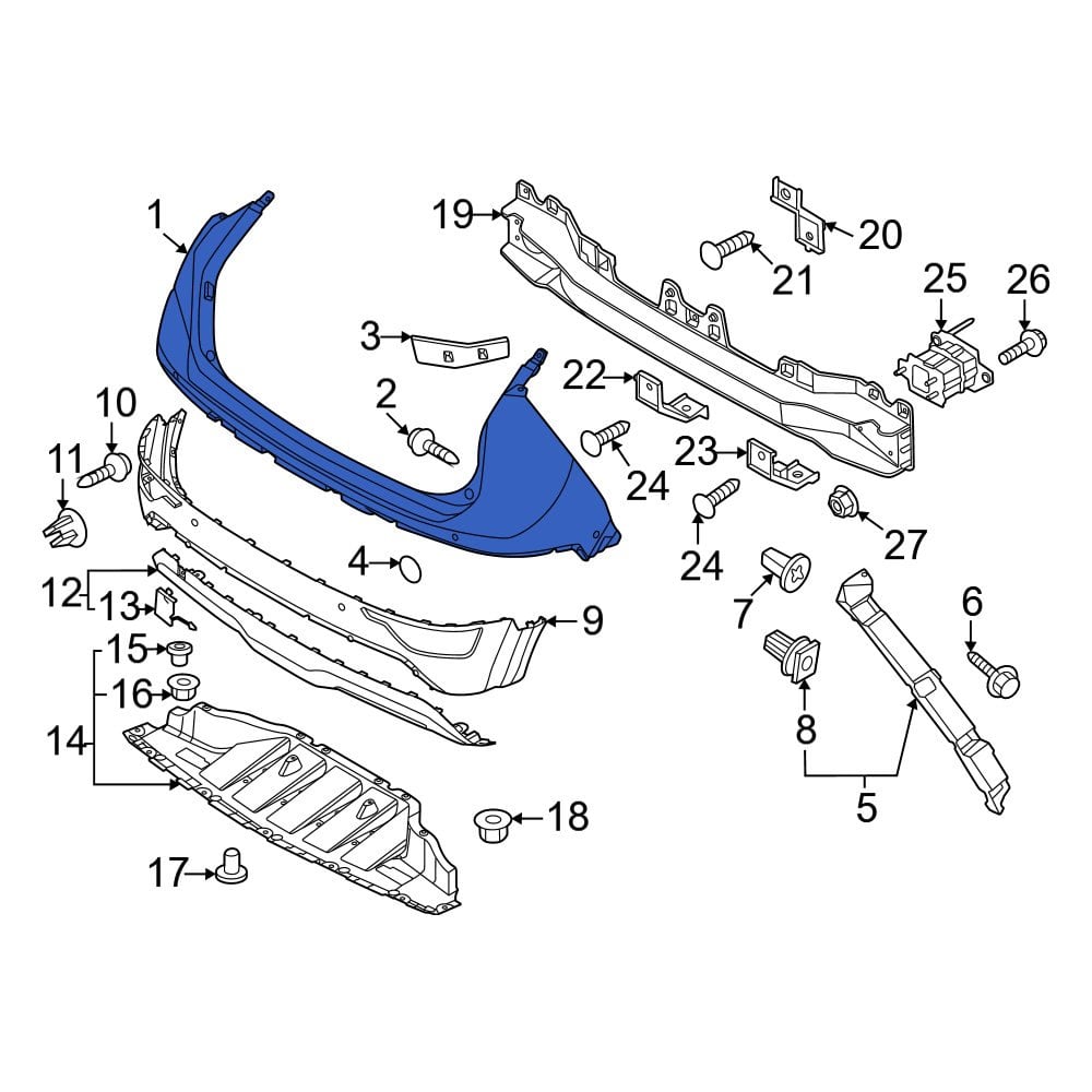 Kia OE 86515AO010 - Front Lower Bumper Cover