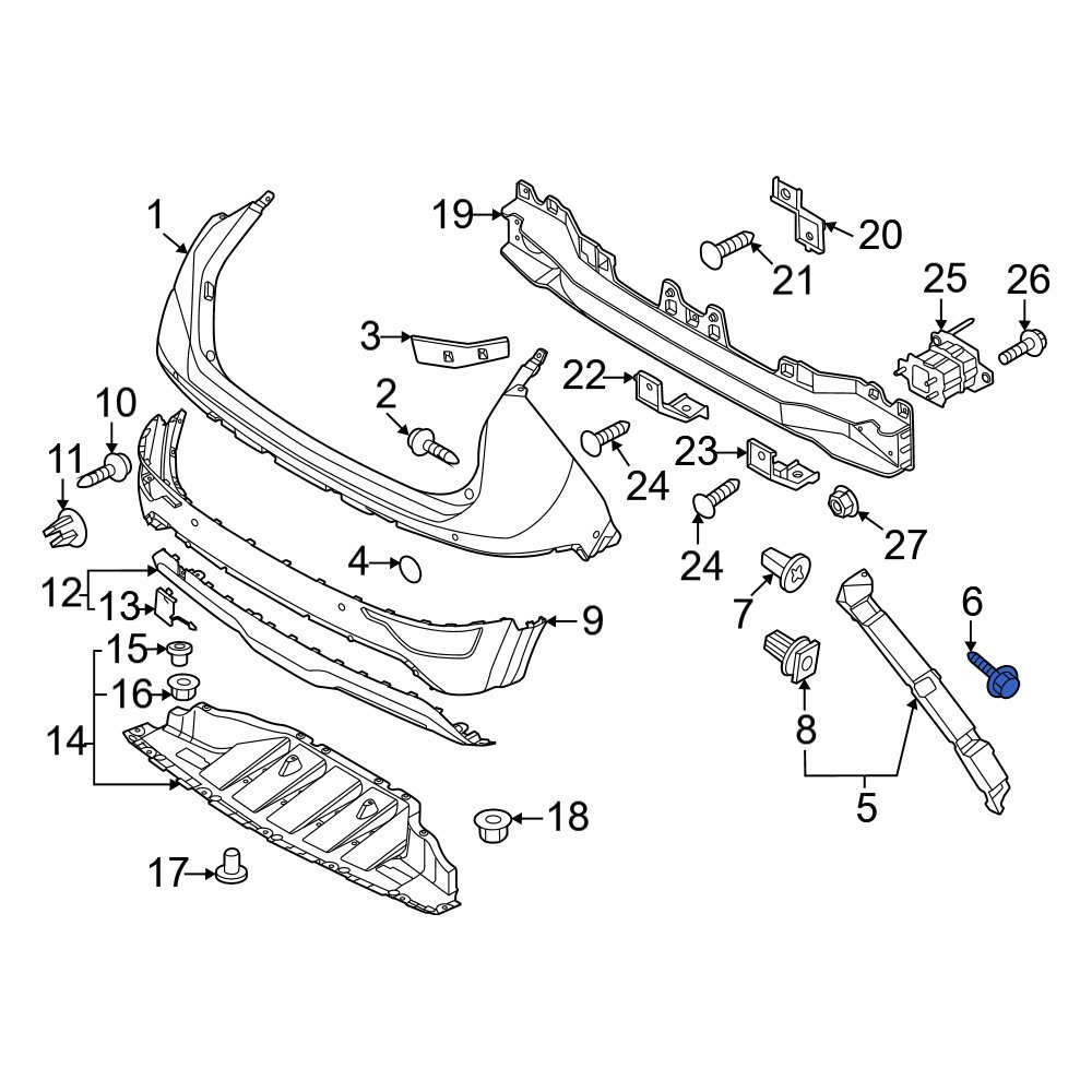 Kia OE 1244105207K - Bumper Cover Screw