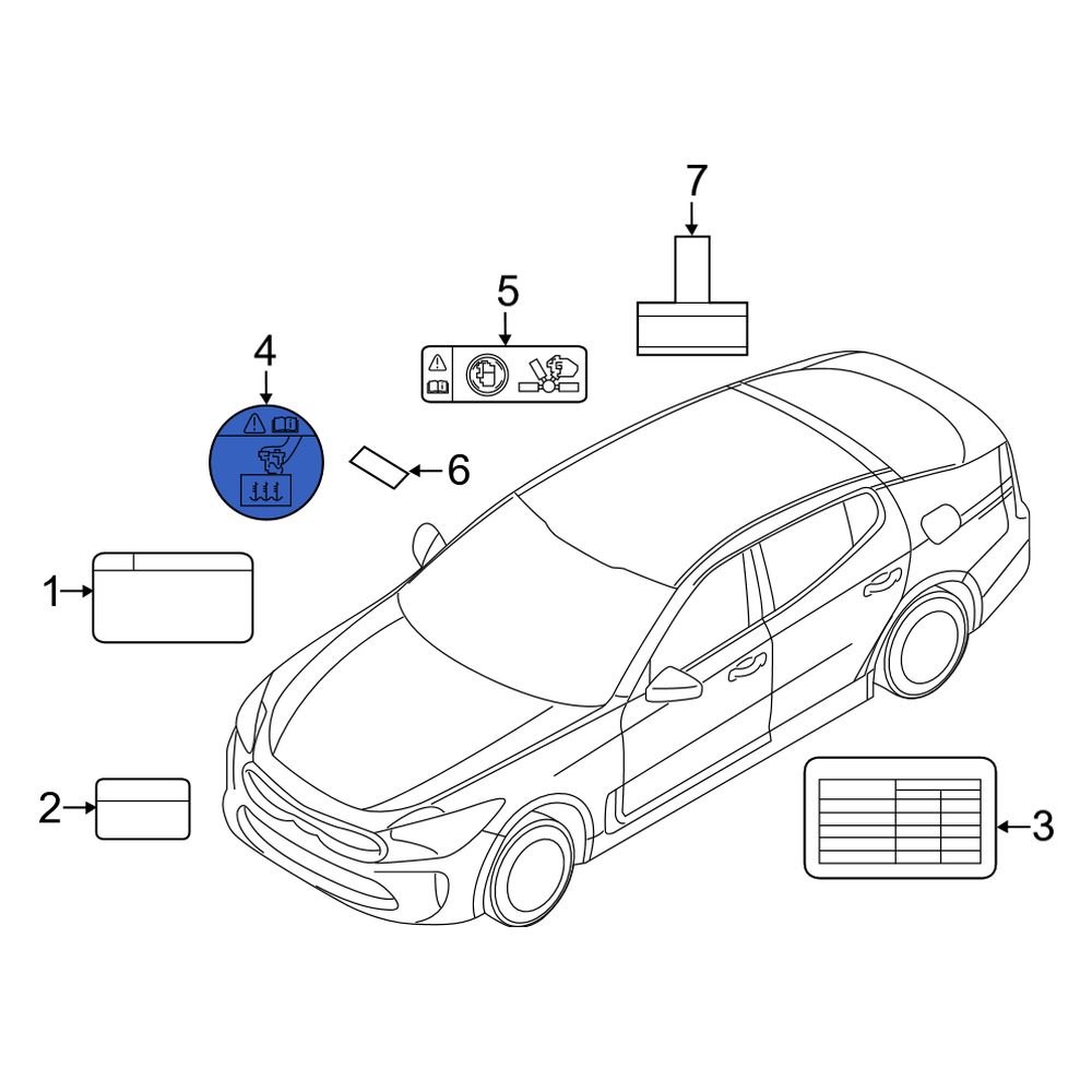 Kia OE 25328B1000 - Caution Label