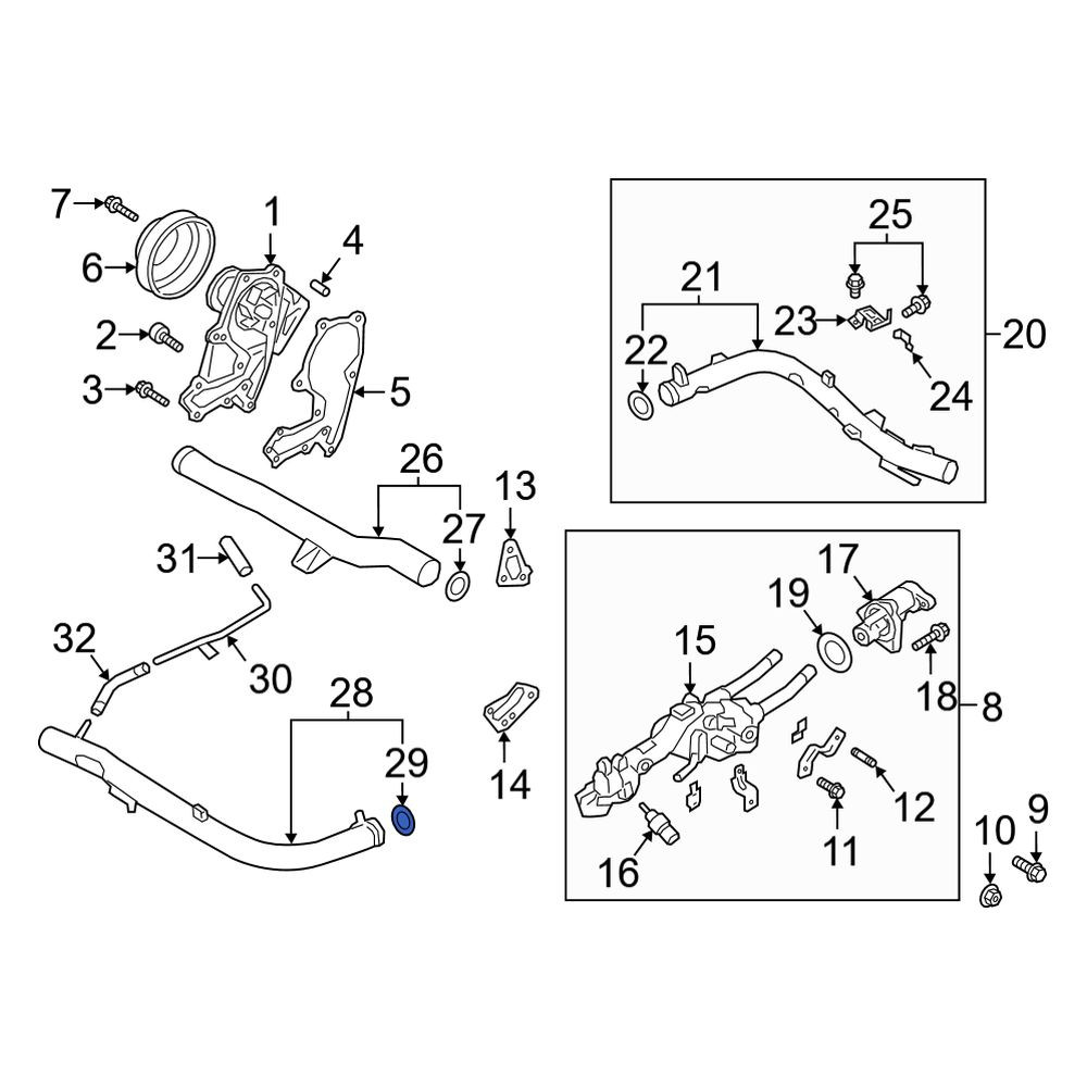 Kia OE 2546235504 - Engine Coolant Pipe O-Ring
