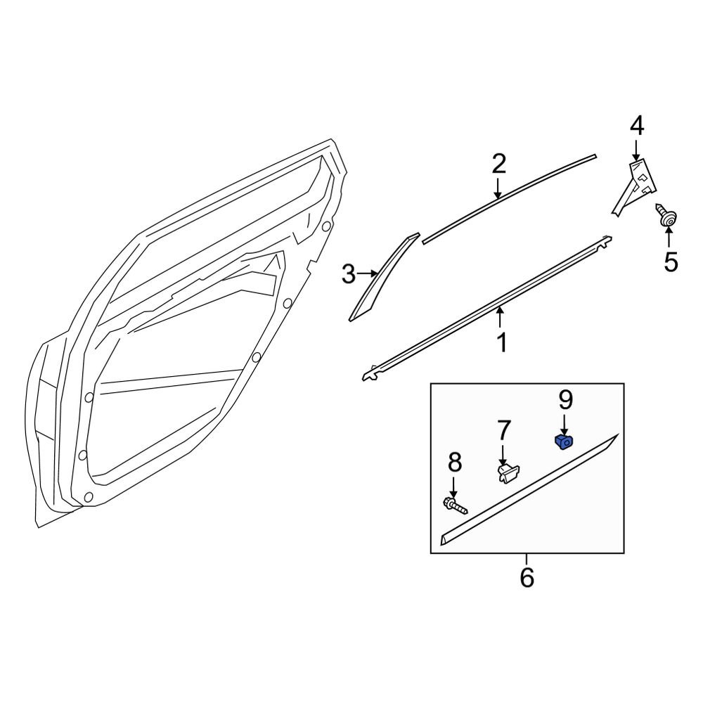 Kia OE 87715D2000 - Door Molding Clip