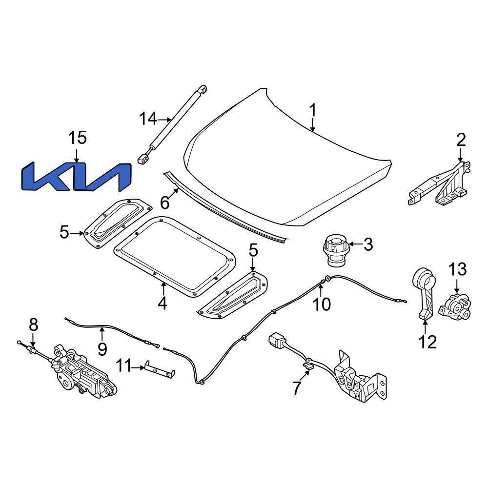 Kia OE 86305DO000 - Front Hood Emblem
