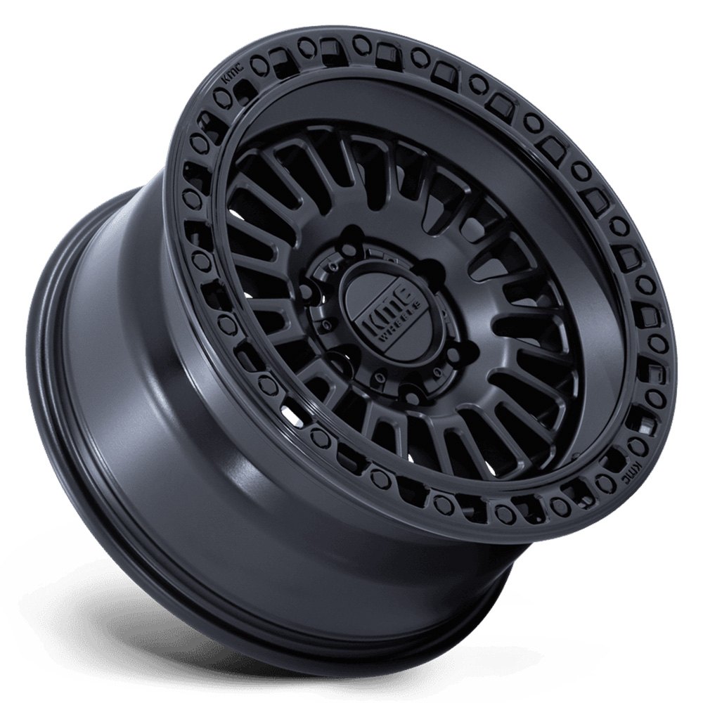 KMC® KM554 AZTEC Wheels - Matte Black with Gloss Black Lip Rims