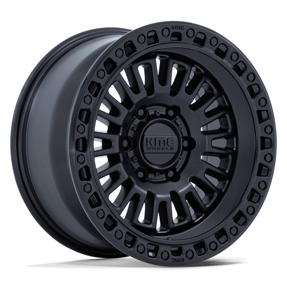 KMC® KM554 AZTEC Wheels - Matte Black with Gloss Black Lip Rims