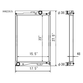 Koyorad® HH422675 - 1.9" Hyper Core Series Aluminum Racing Radiator