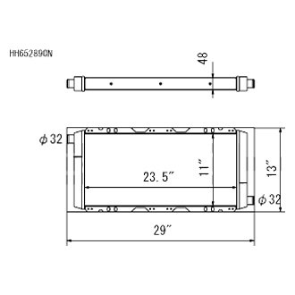 Koyorad® HH652890N - 1.9" Hyper Core Series Aluminum Racing Radiator