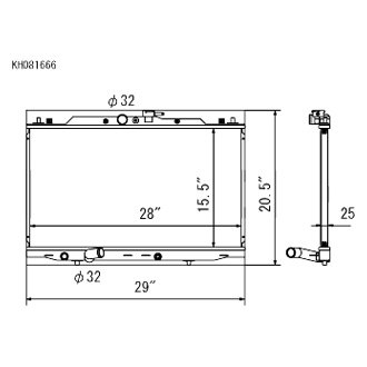 Koyorad® KH081666 - 1" Hyper Core Series Aluminum Racing Radiator