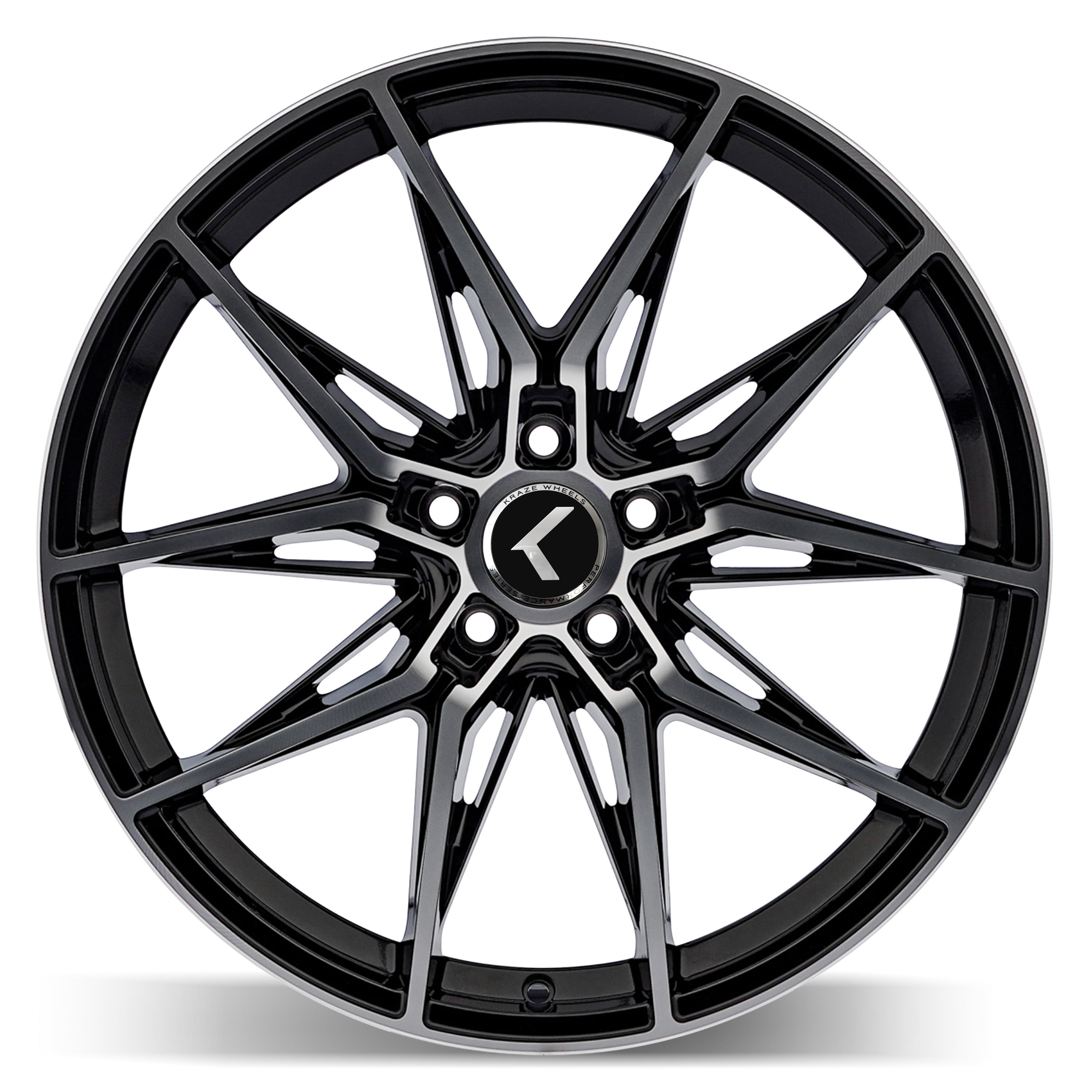 KRAZE® 196 EVOLVE Wheels - Gloss Black with Machined Face Rims