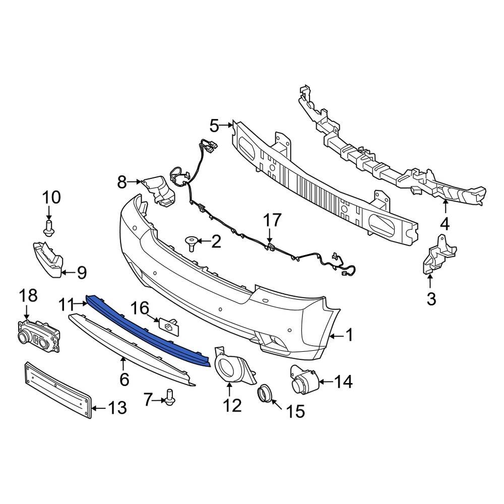 Land Rover OE LR019001 - Front Bumper Trim