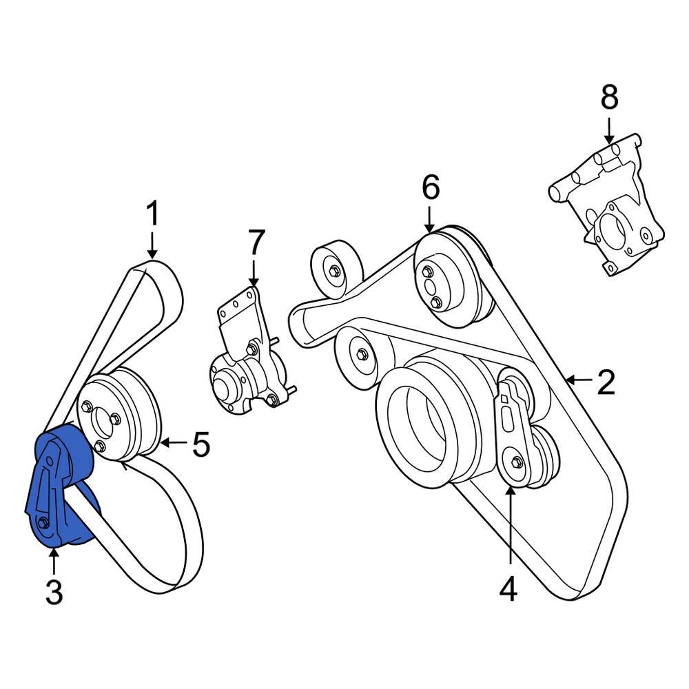 Land Rover OE PQG500030 - Accessory Drive Belt Tensioner Assembly