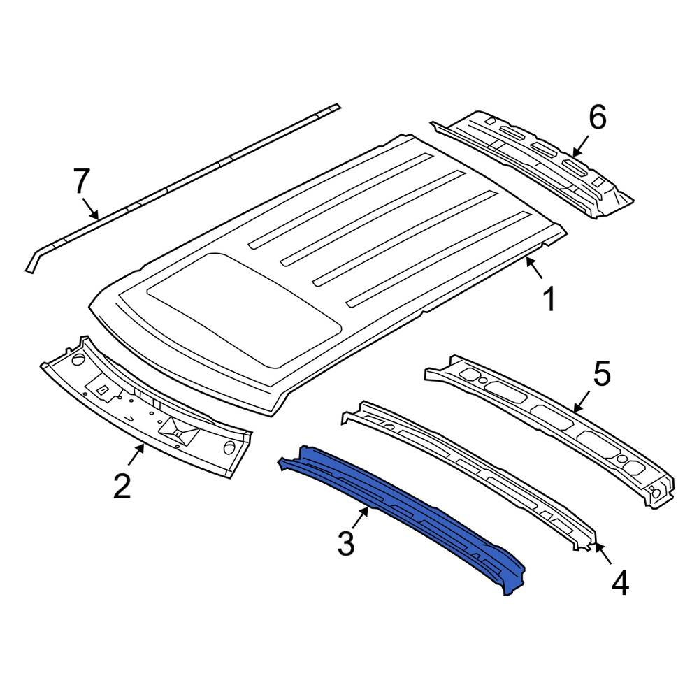 Land Rover OE LR014475 - Front Roof Panel Reinforcement