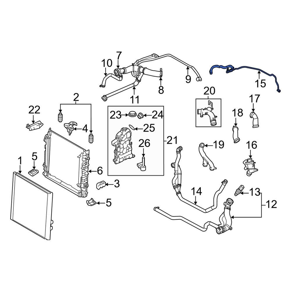Land Rover OE LR011462 - Engine Coolant Overflow Hose