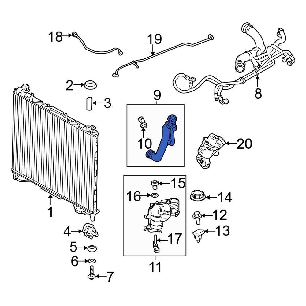 Land Rover OE LR166362 - Lower Radiator Coolant Hose
