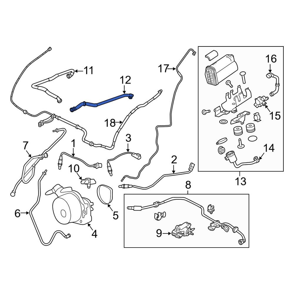 Land Rover OE LR057206 - Left PCV Valve Hose