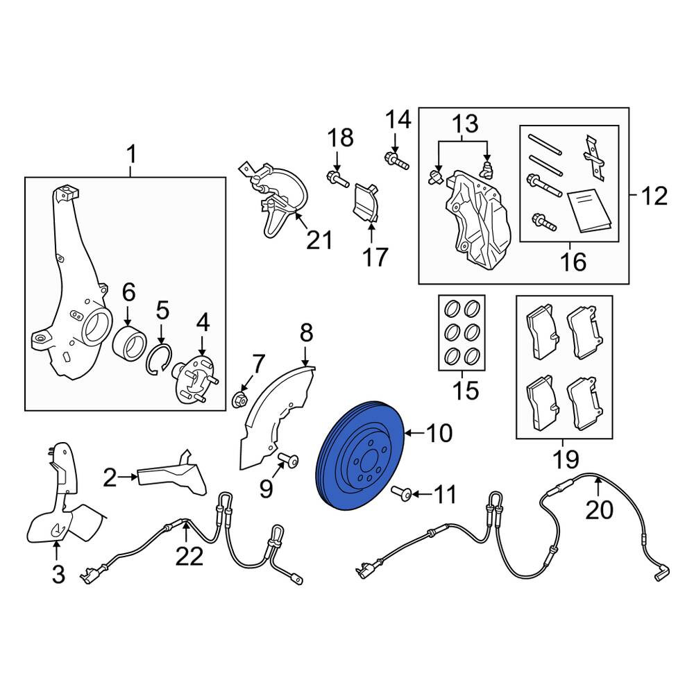 Land Rover OE LR161894 - Front Disc Brake Rotor