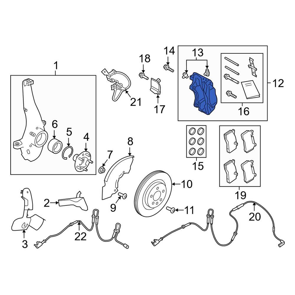 Land Rover OE LR156210 - Front Left Disc Brake Caliper