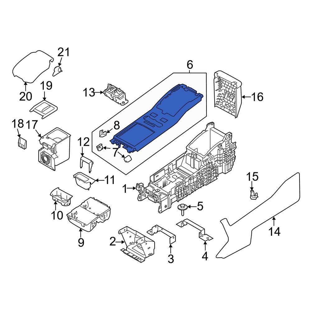 Land Rover OE LR077494 - Rear Center Console Trim Panel