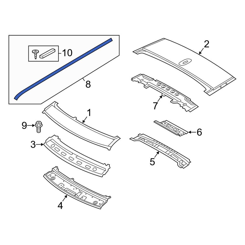 Land Rover OE LR109388 - Right Roof Molding