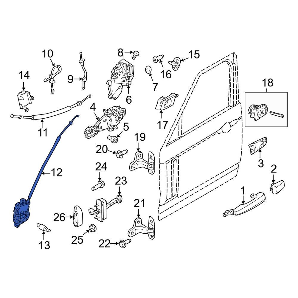 Land Rover OE LR108980 - Front Door Lock Actuator Motor
