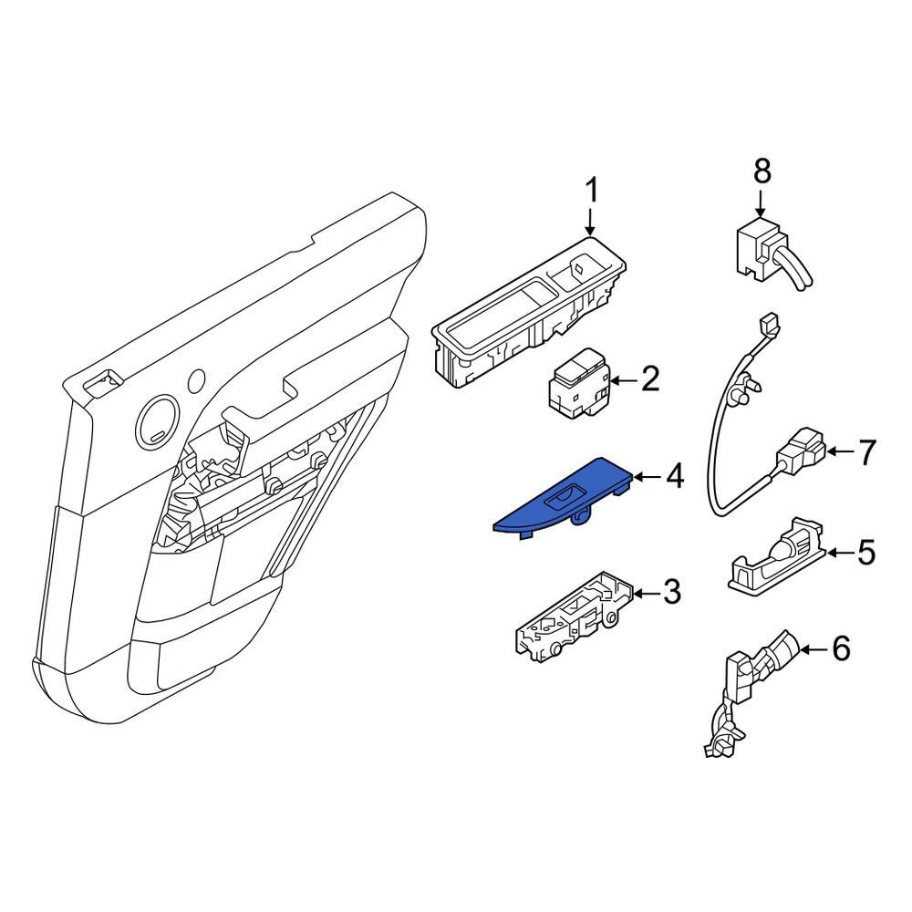 Land Rover OE LR098680 - Front Right Door Switch Trim Panel