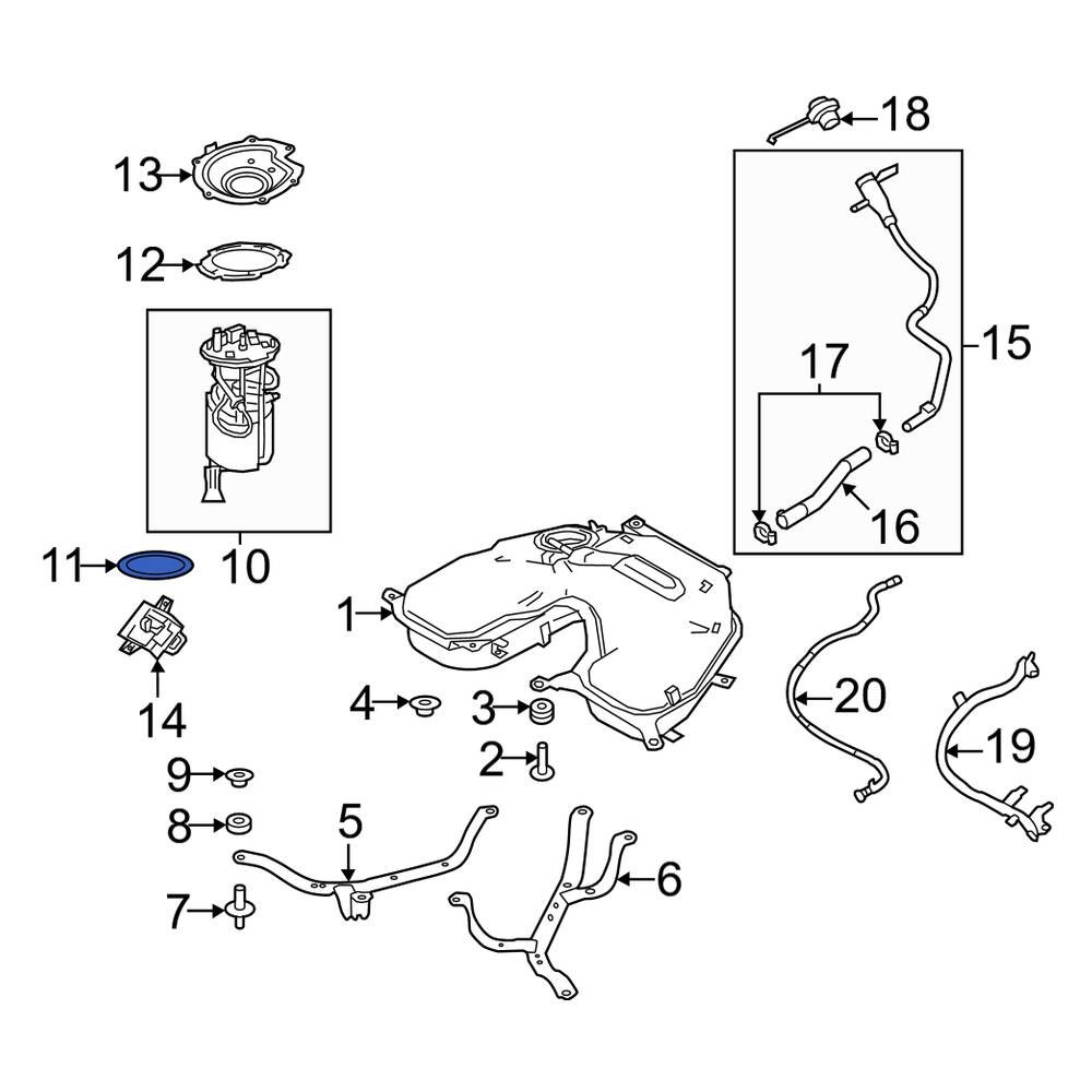 Land Rover OE LR117476 - Fuel Pump Tank Seal