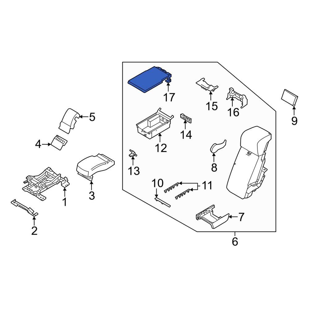 Land Rover OE LR182259 - Center Seat Armrest