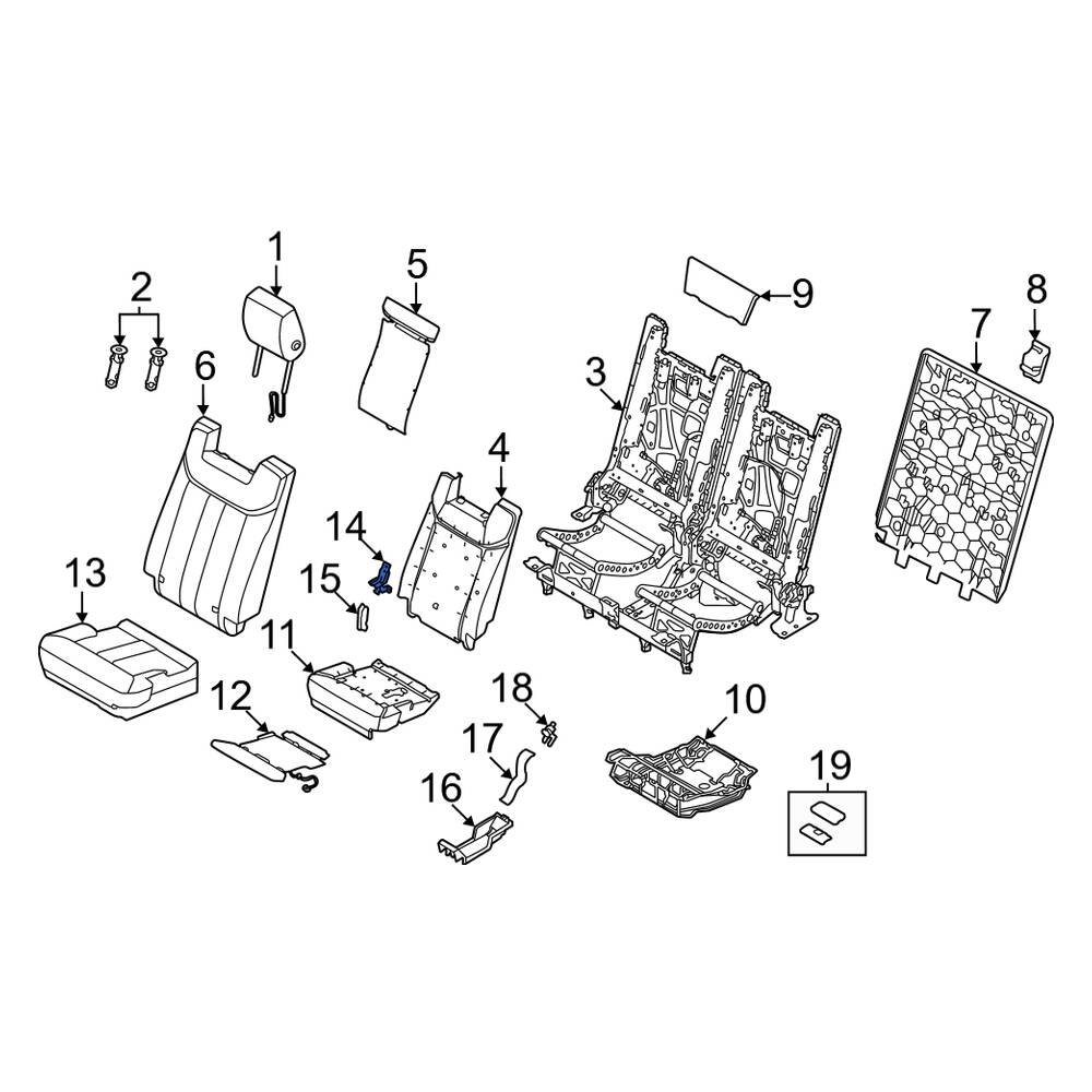 Land Rover OE LR151606 - Front Right Inner Seat Trim Panel