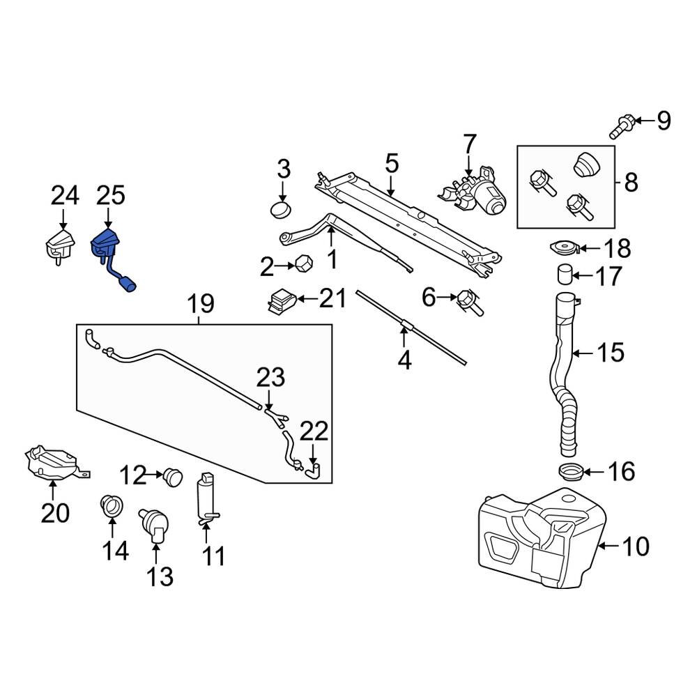 Land Rover OE LR048615 - Front Windshield Washer Nozzle